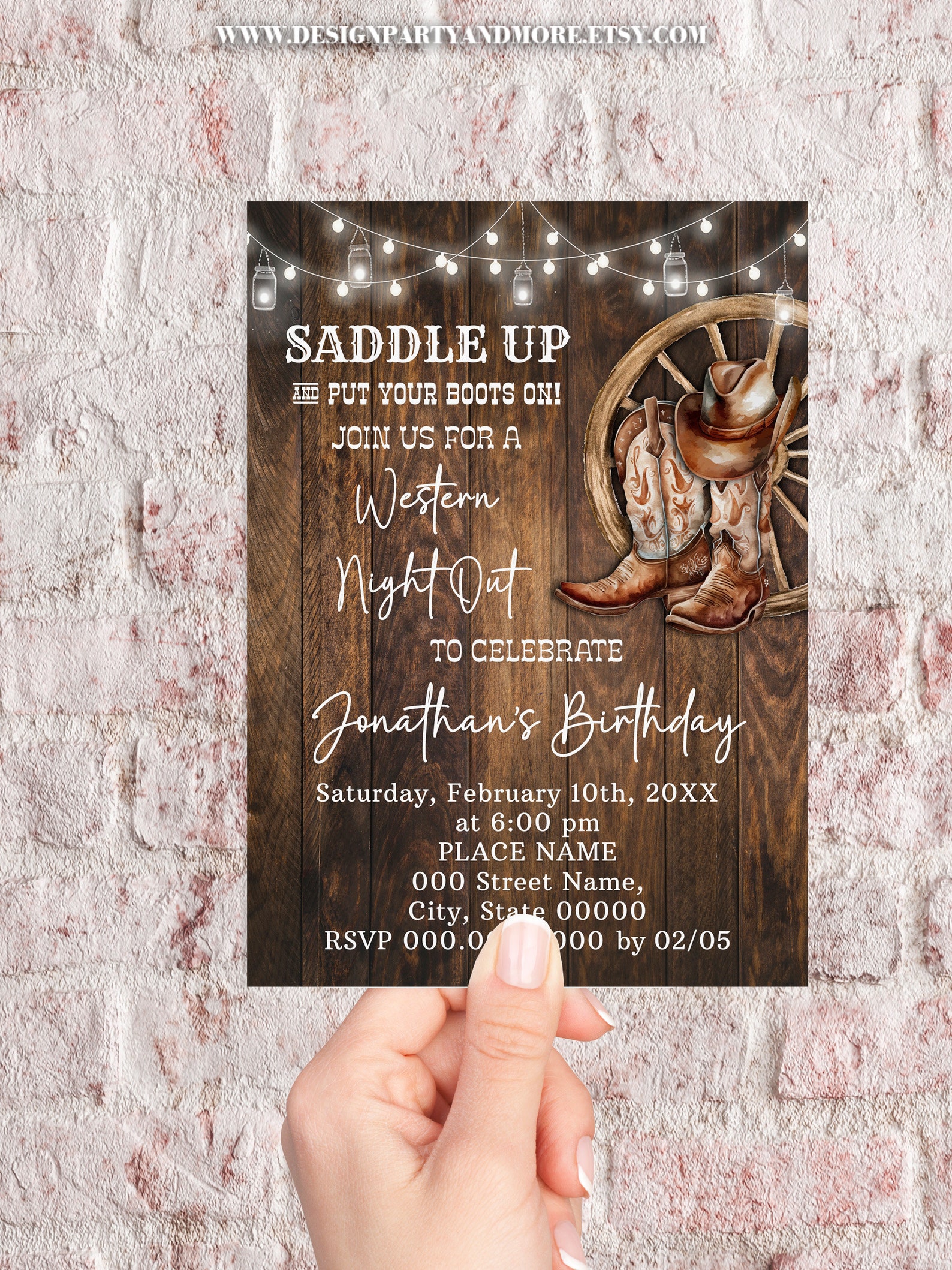 Western Night Out Western Birthday Party Invitation, Saddle up Put Your ...