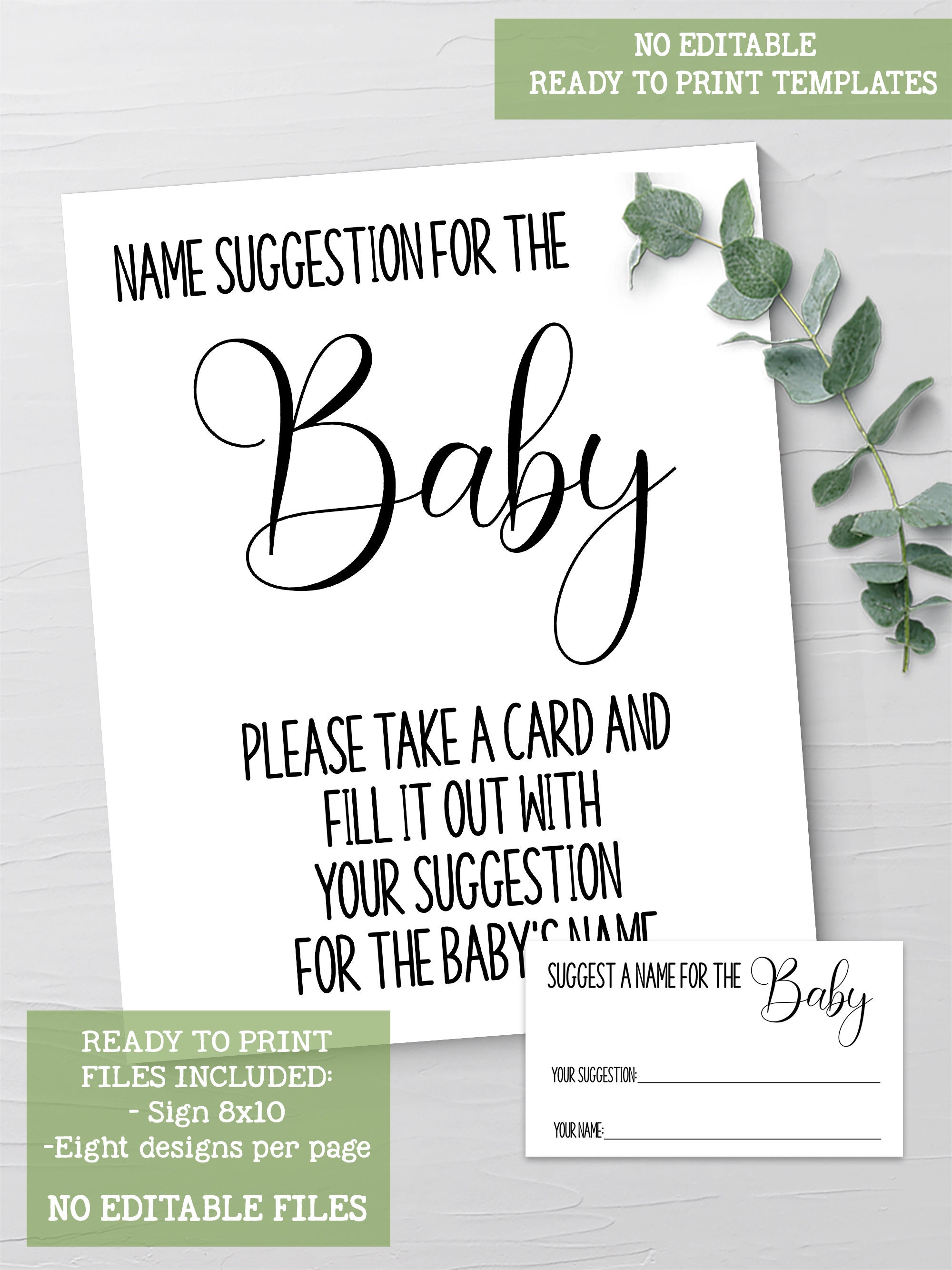 Suggest a Name for the Baby, Minimalist Baby Shower, Suggest a Name ...