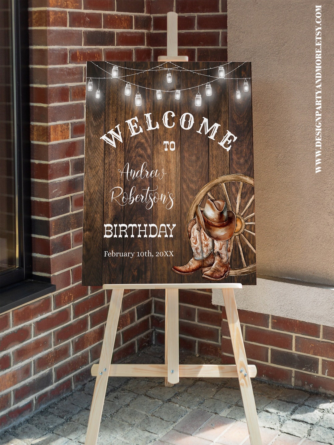 Western Welcome Sign Country Birthday Party, Rustic Wood Country Boots ...