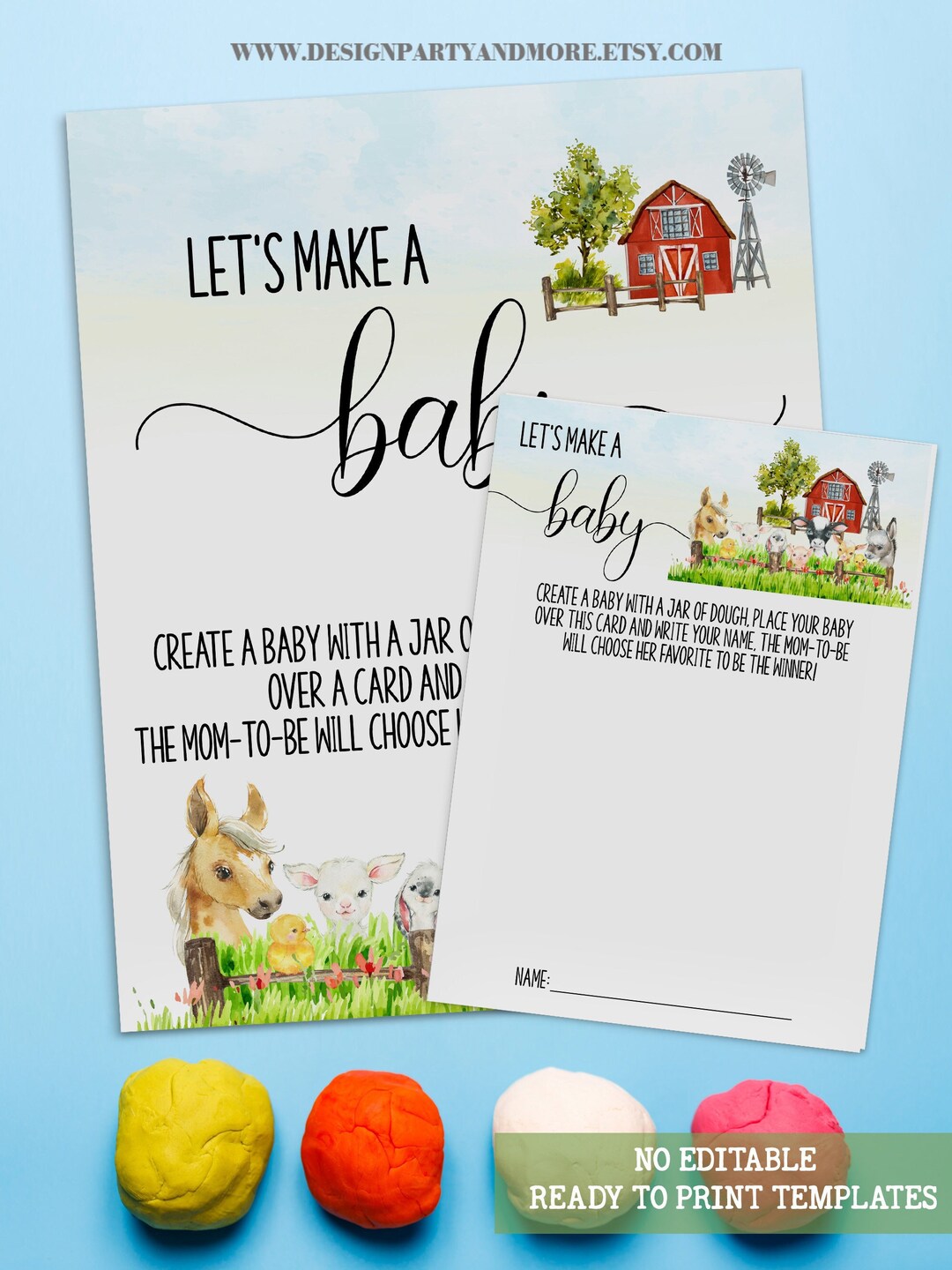 Farm Animals Let's Make a Baby Game, Create a Baby With Dough Game, Red ...