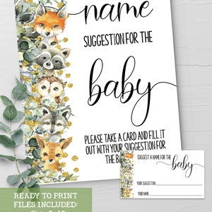 Forest Animals Suggest a Name for the Baby, Suggest a Name Game Wild ...