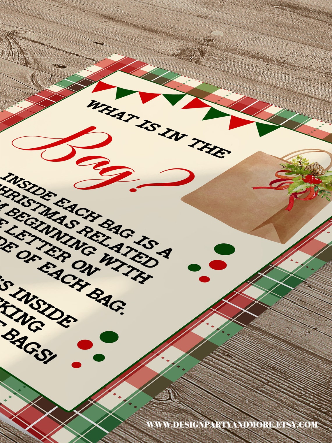 Christmas Guess What is in the Bag Game, Vintage Santa Christmas ...