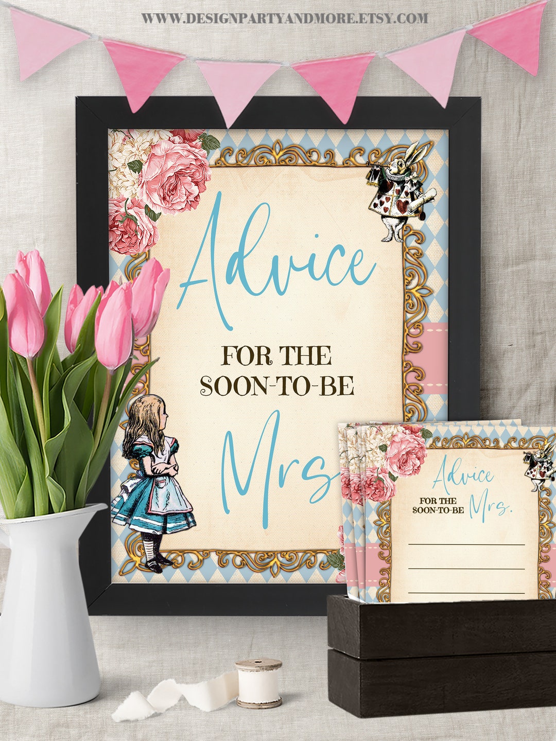 Advice for the Soon to Be Mrs Bridal Shower Game, Alice in Wonderland ...