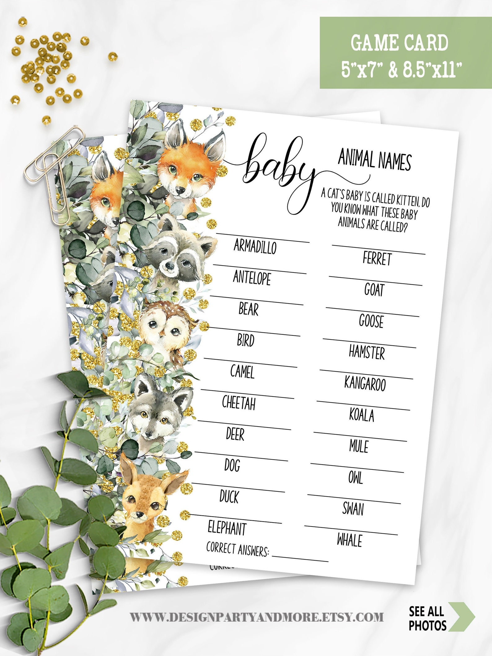 Forest Animals Baby Animals Name Game, Guess Baby Animal Names Wild One ...