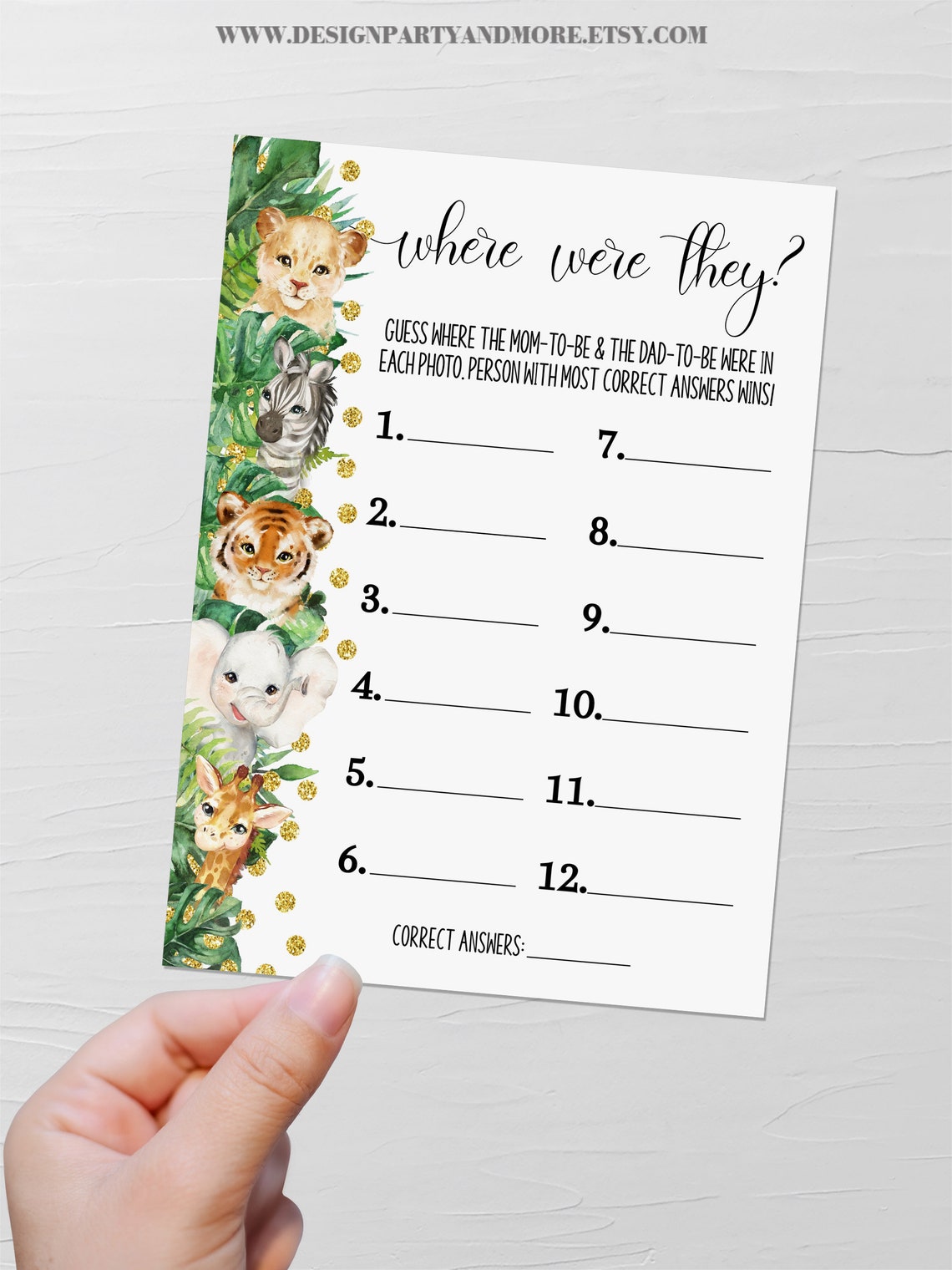 Safari Where Were They Game, Guess Where Were Parents to Be Baby Shower ...