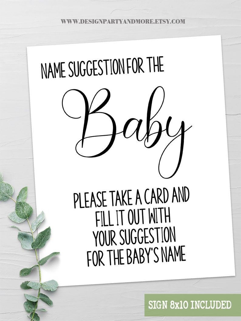 Suggest a Name for the Baby, Minimalist Baby Shower, Suggest a Name ...