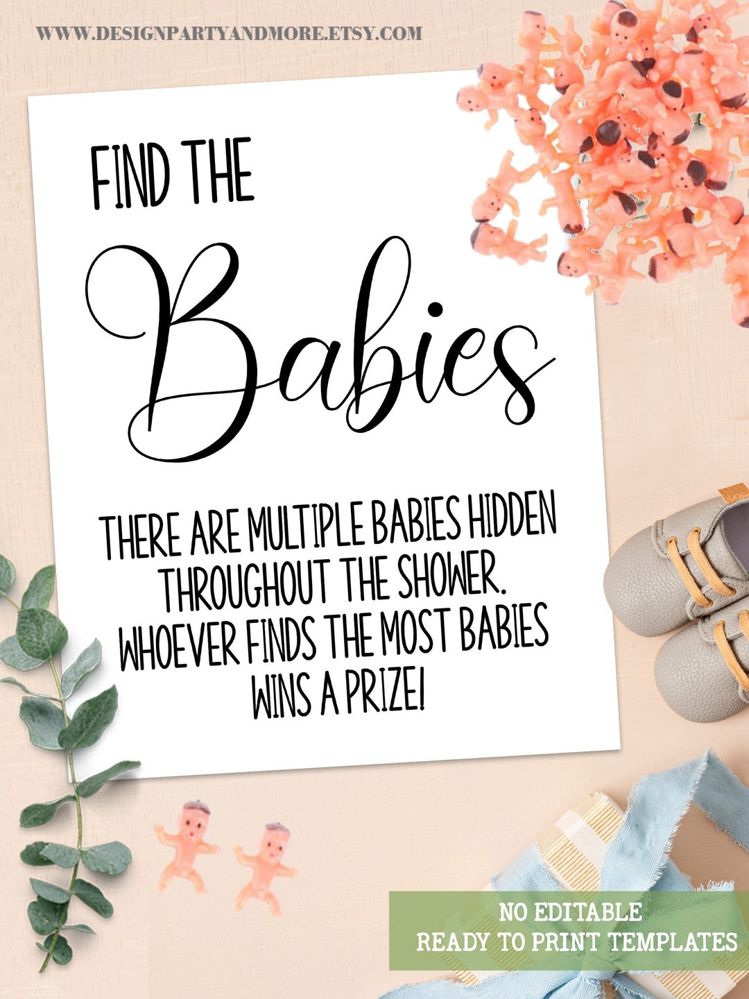 Minimalist Find the Babies Baby Shower Game (printable Digital Download ...
