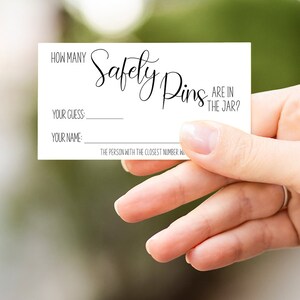 Guess How Many Safety Pins Game, Simple Baby Shower Game, Minimalist ...