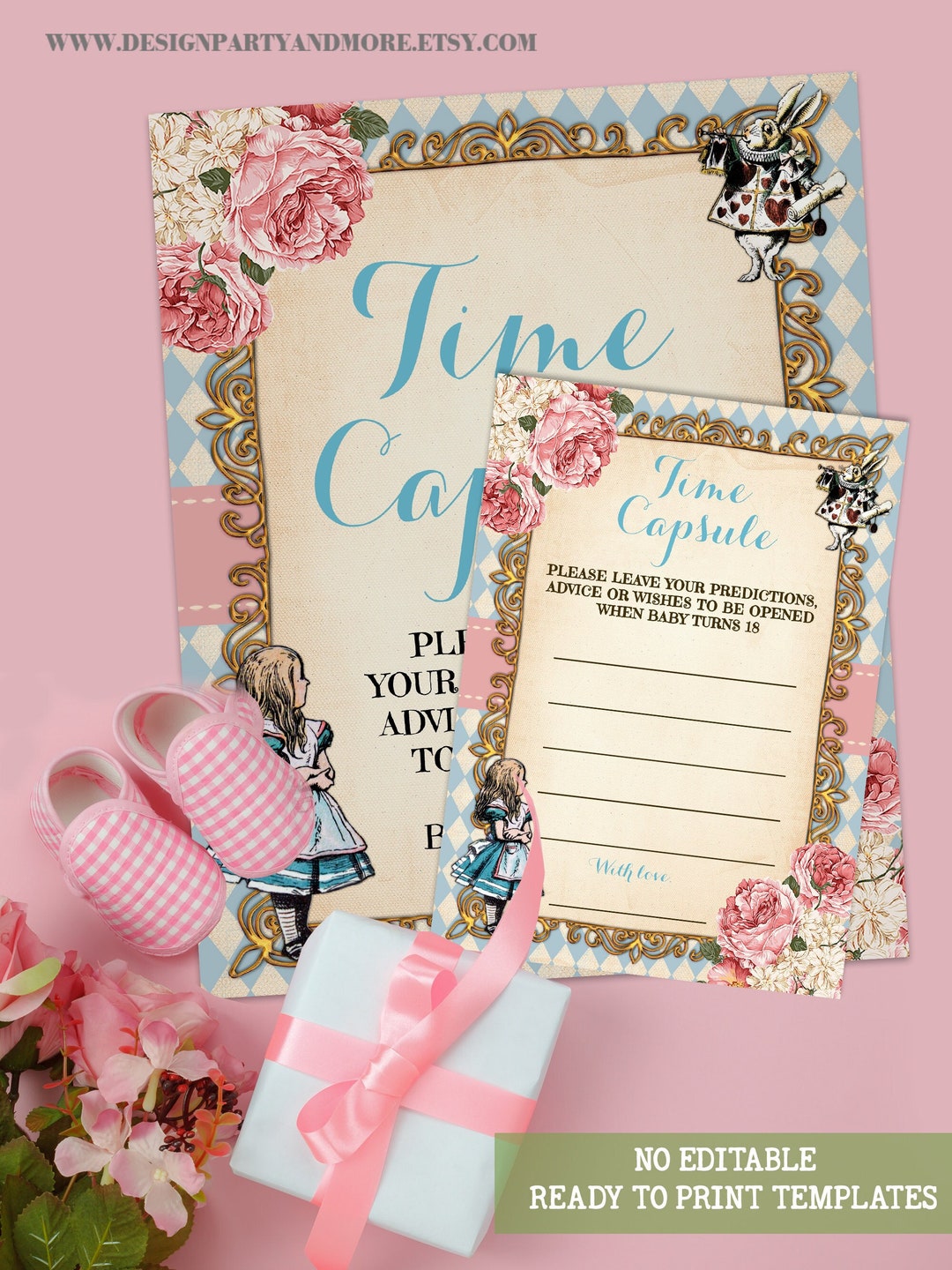 Alice in Wonderland Baby Shower Time Capsule Game (ready to Print) 44BG ...