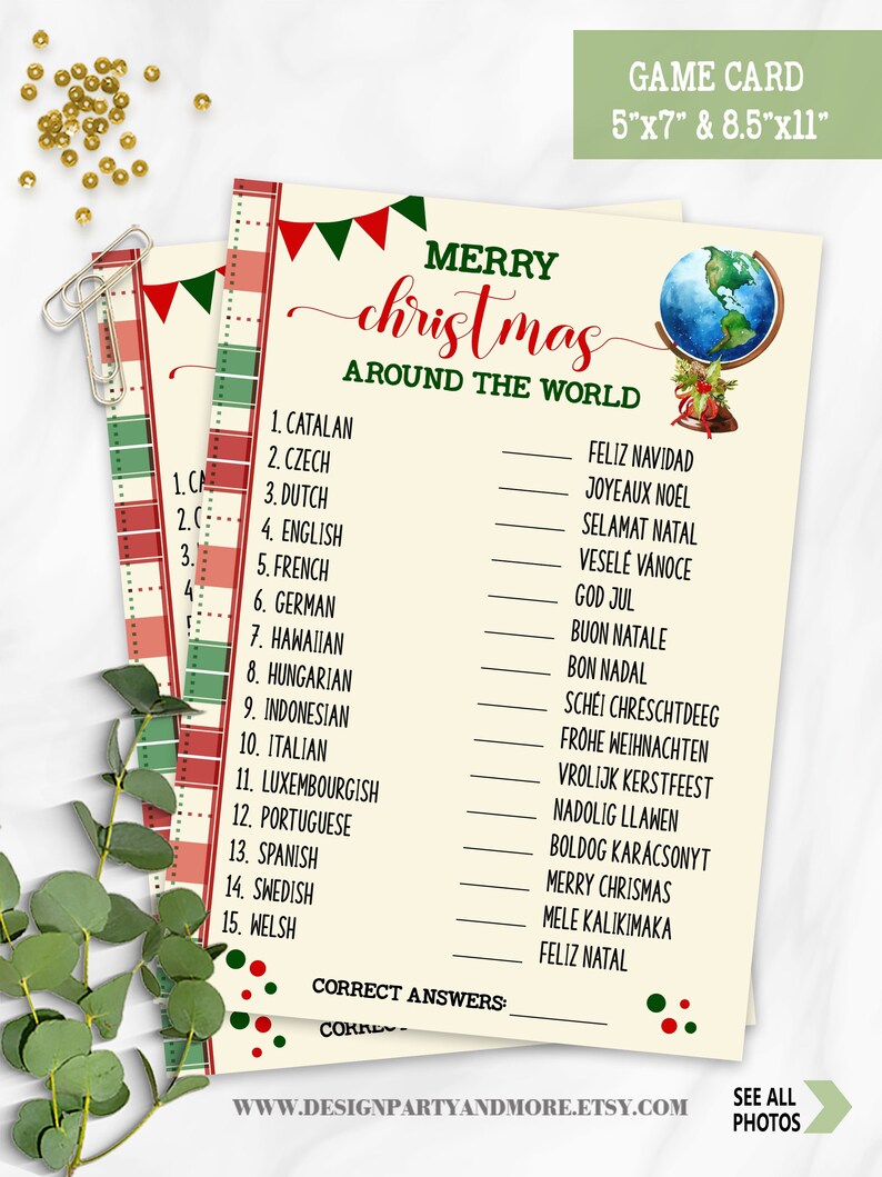Christmas Around the World Game, Vintage Santa Christmas Family Party ...