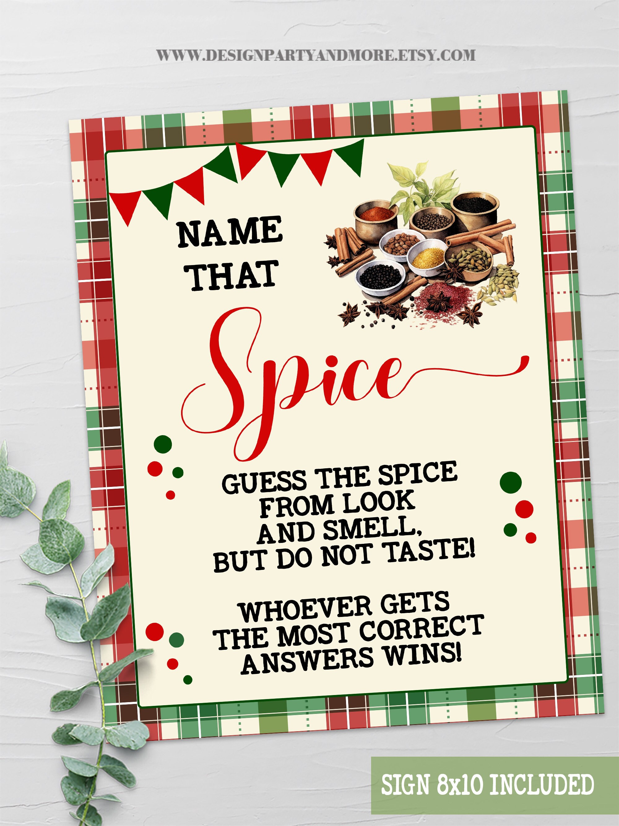 Christmas Name That Spice Game Guess the Spice Game Vintage - Etsy
