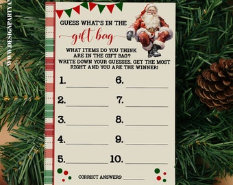 Christmas What is in the Bag Game Guess What is in the Bag Game Santa ...