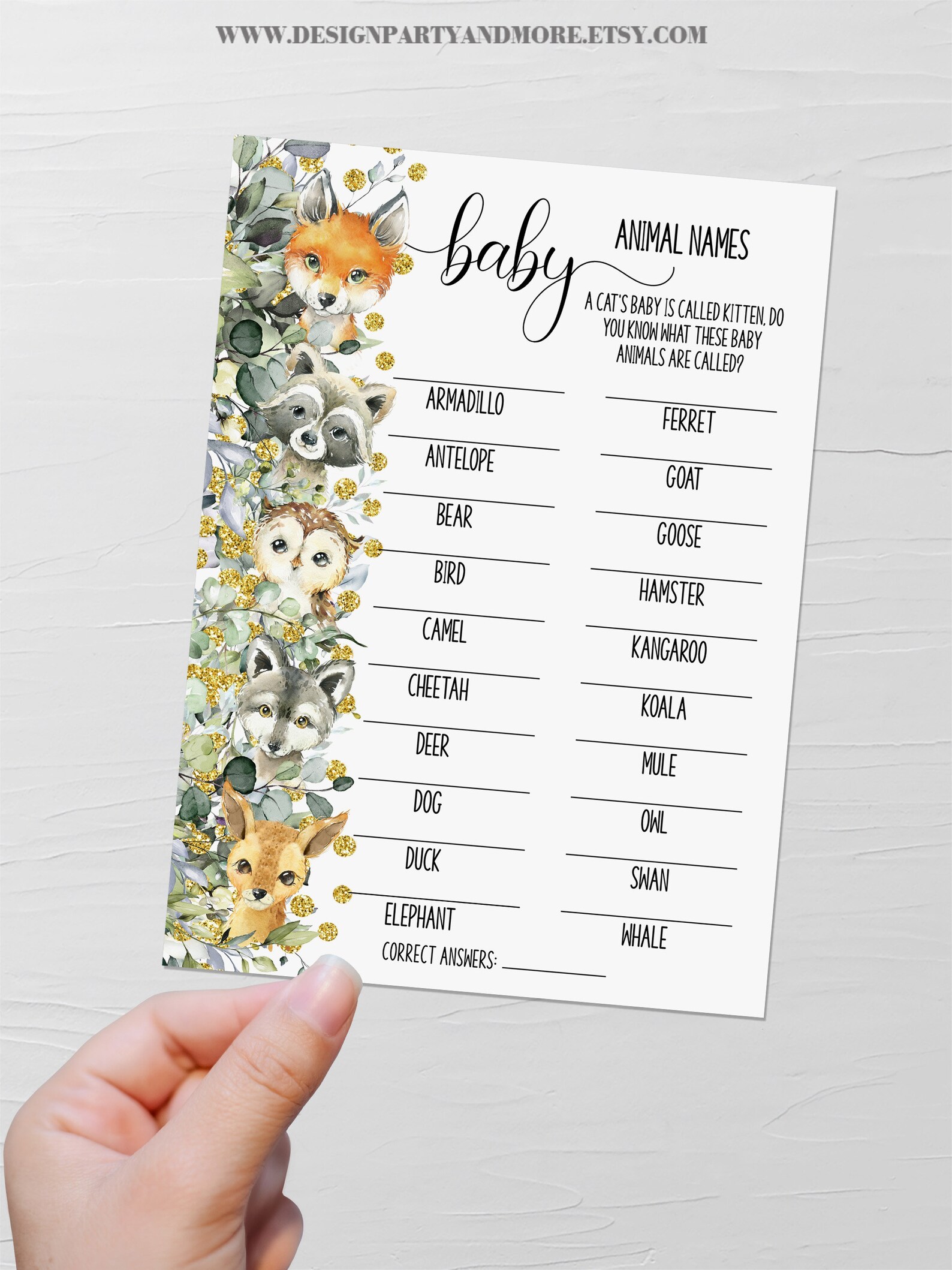 Forest Animals Baby Animals Name Game, Guess Baby Animal Names Wild One ...