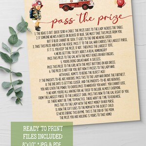 Little Firefighter Pass the Prize Baby Shower Game, Pass the Gift Poem ...
