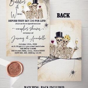 Halloween Bubbles and Wine Before I Do for Life Skeletons Couples ...