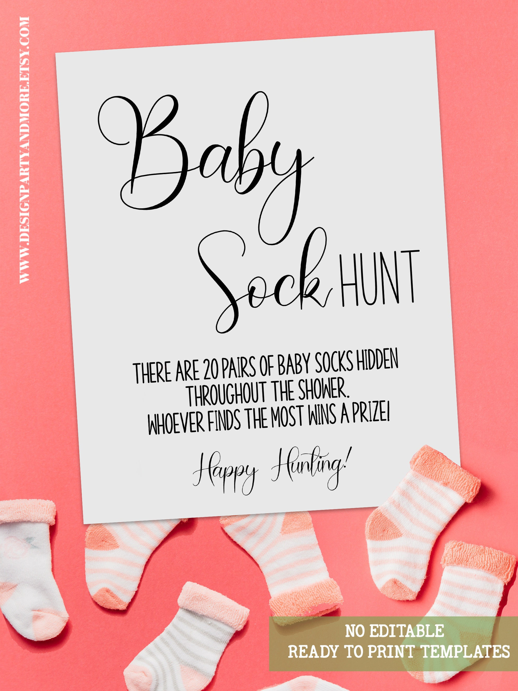 Baby Sock Hunt Game Minimalist Baby Shower Game, Find the Baby Socks ...