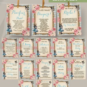 66 Editable Wonderland Baby Shower Games, Alice in Wonderland, Baby ...