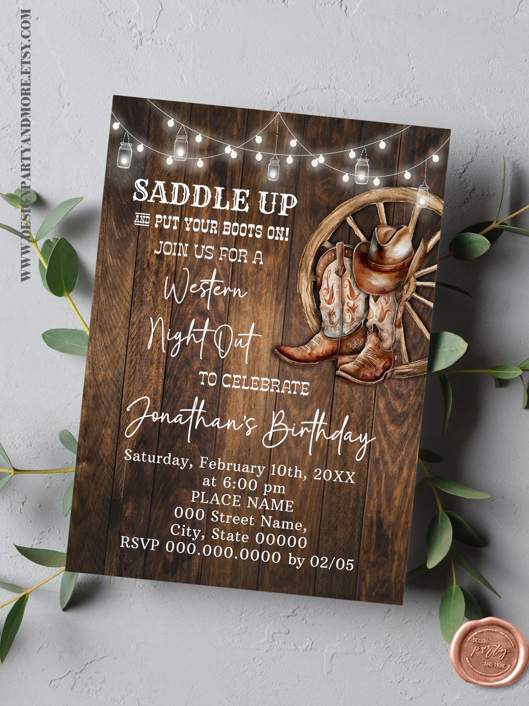 Western Night Out Western Birthday Party Invitation, Saddle up Put Your ...