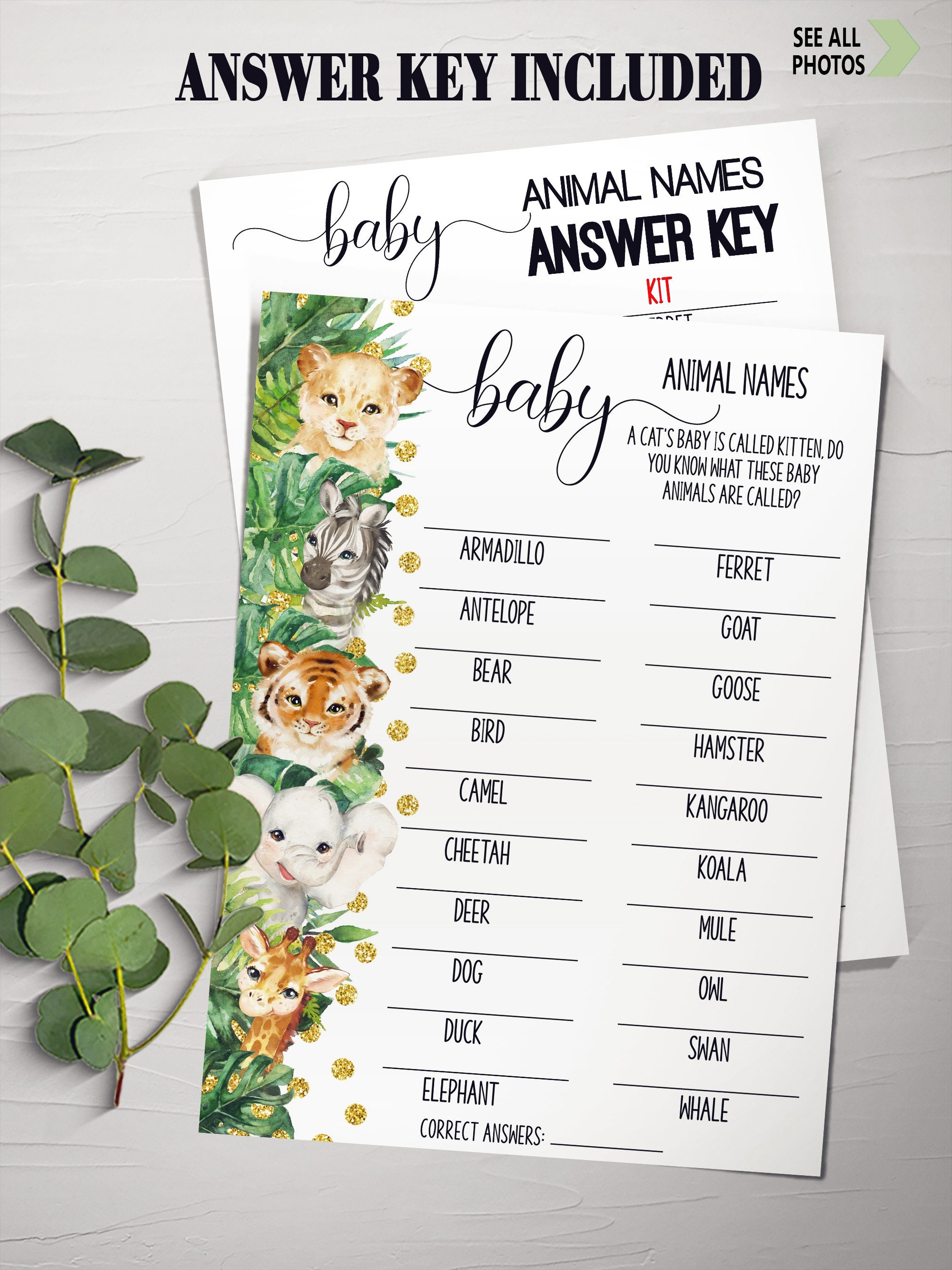 Safari Baby Animals Name Game, Guess Baby Animal Names Game, Wild One ...