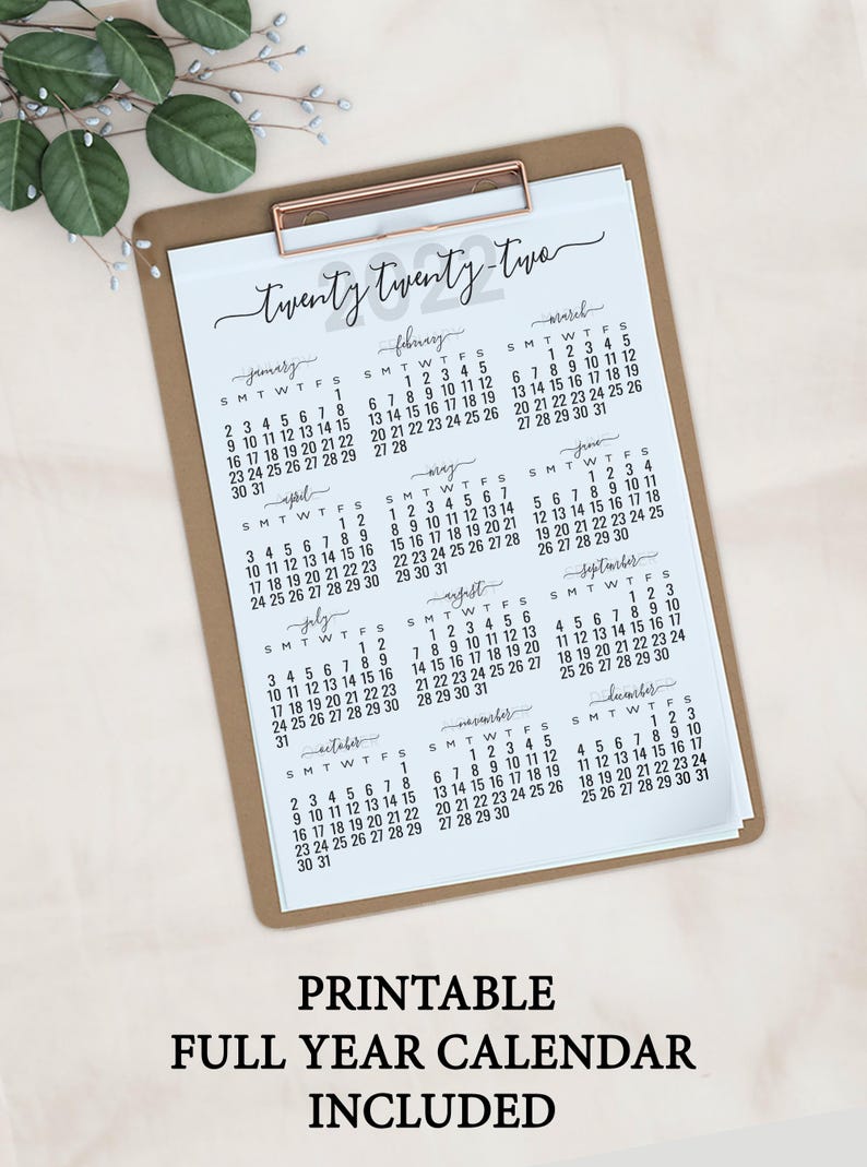 Minimalist 2026 Calendar Portrait Letter & A4, Monthly Pages and Year ...