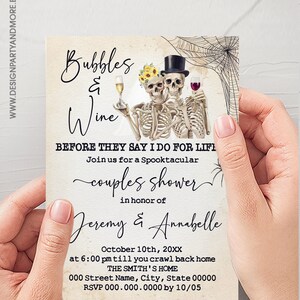 Halloween Bubbles and Wine Before I Do for Life Skeletons Couples ...