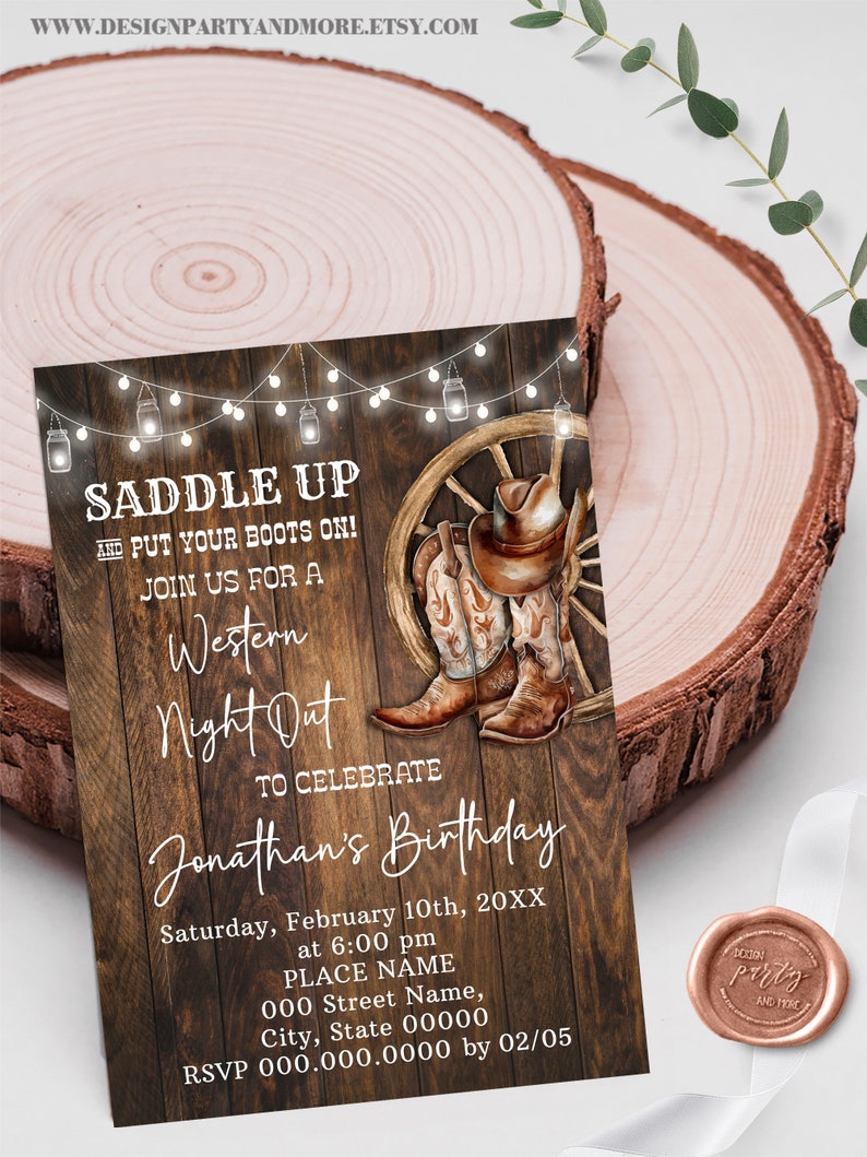 Western Night Out Western Birthday Party Invitation, Saddle up Put Your ...
