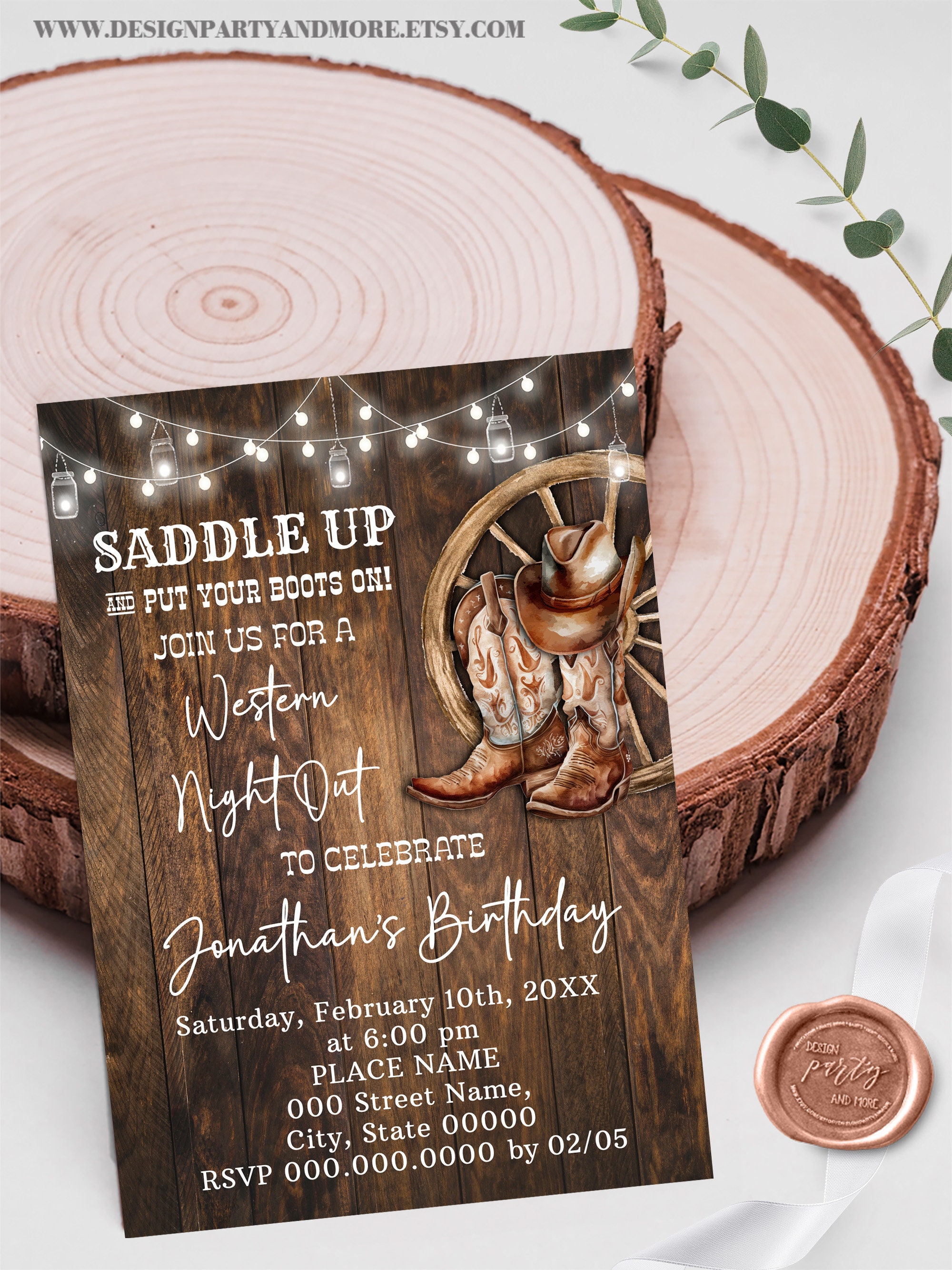Western Night Out Western Birthday Party Invitation, Saddle up Put Your ...