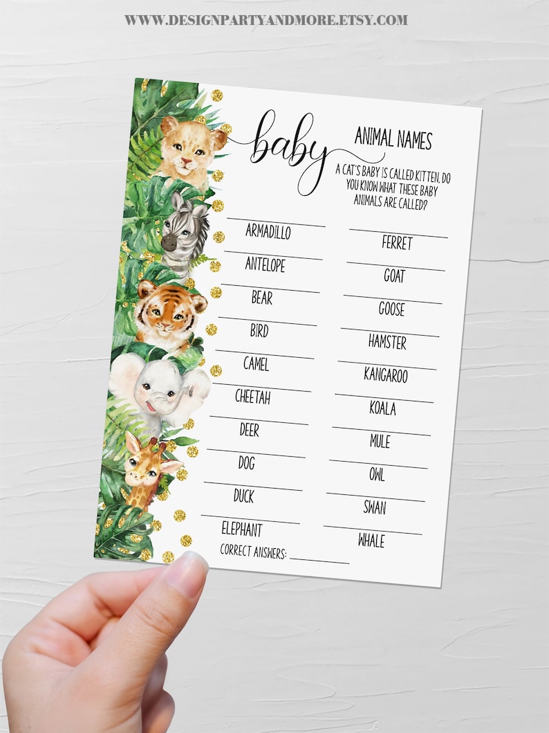 Safari Baby Animals Name Game, Guess Baby Animal Names Game, Wild One ...