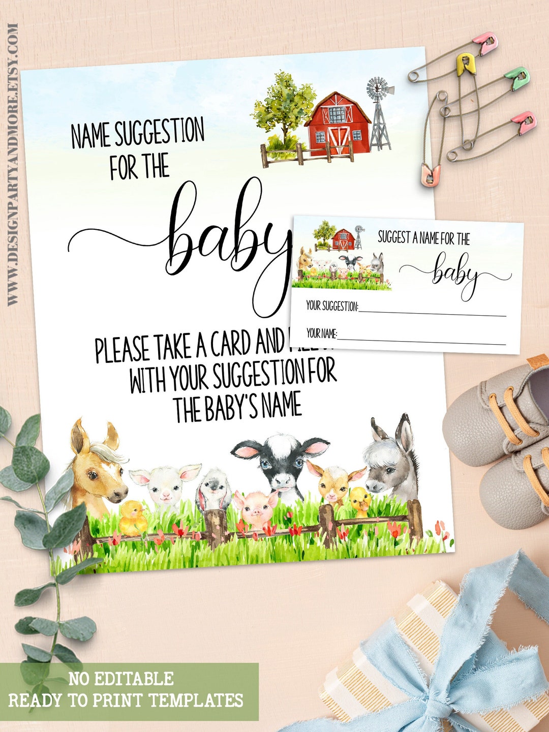 Farm Animals Suggest a Name for the Baby, Suggest a Name Shower Game ...