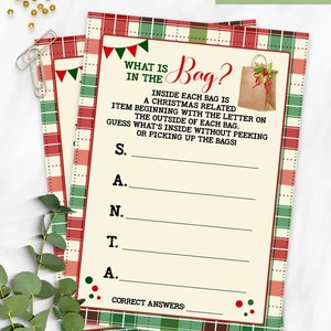 Christmas Guess What is in the Bag Game, Vintage Santa Christmas ...