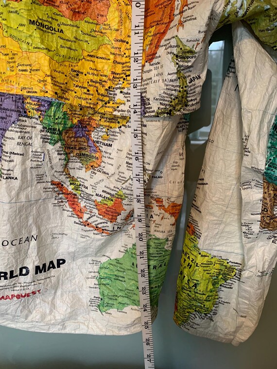 Vintage MapQuest Leslie Jordan World Map Tyvek Jacket - Gem