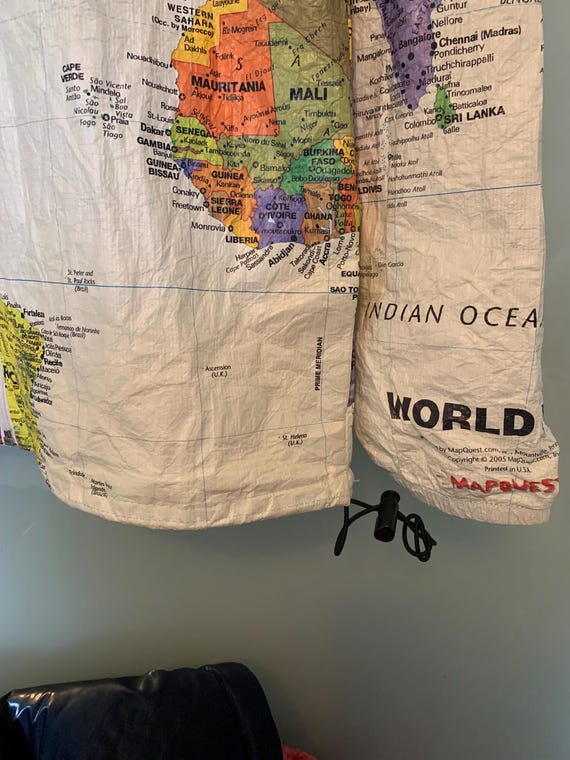 Vintage MapQuest Leslie Jordan World Map Tyvek Jacket - Gem