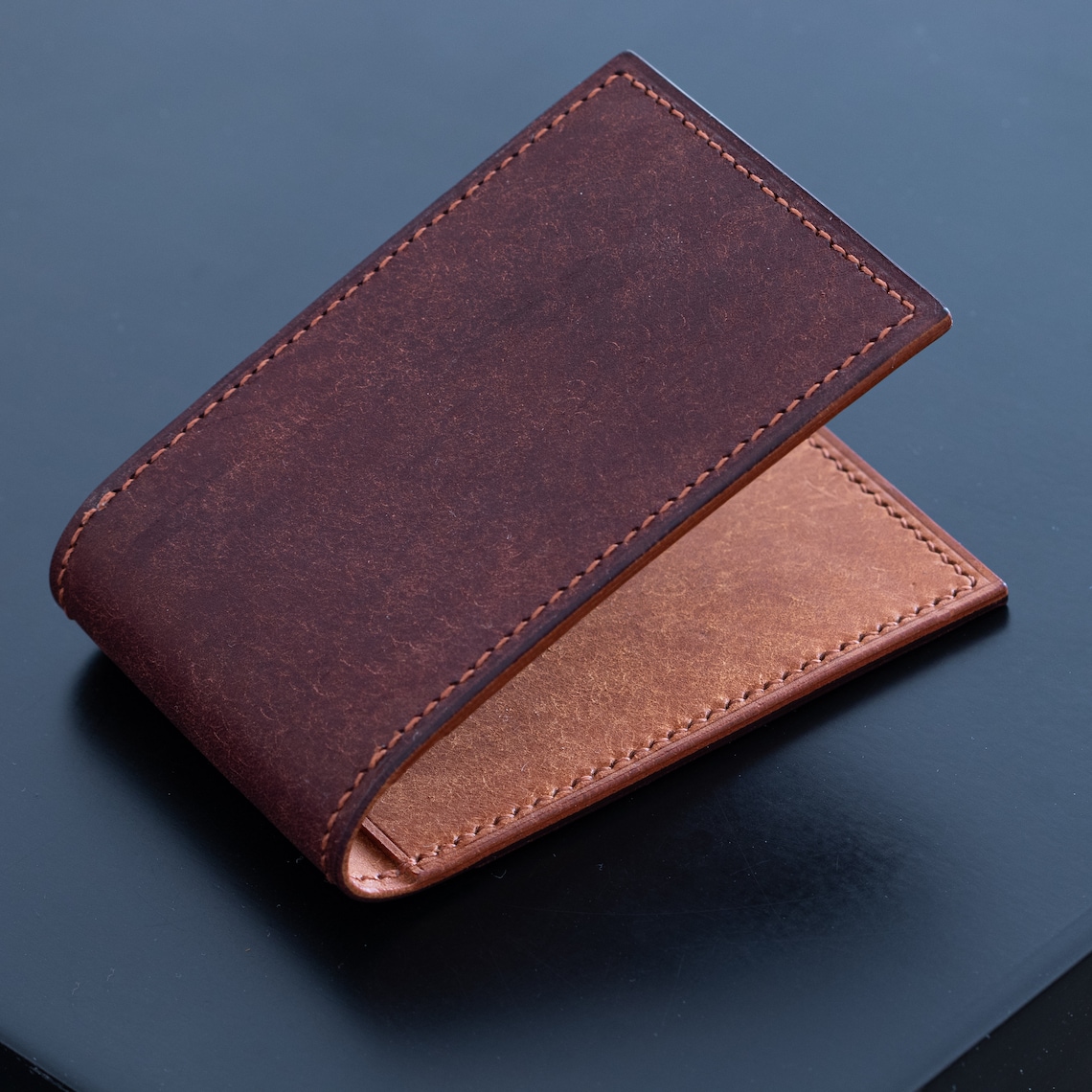 Leather Card Wallet, Handstitched, Pueblo Leather - Etsy