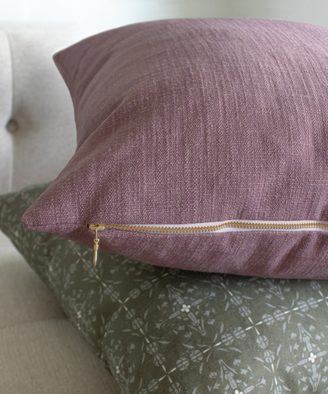 Mauve Purple Throw Pillow, Solid Linen Cover, Berry Pink Cushion,(last ...
