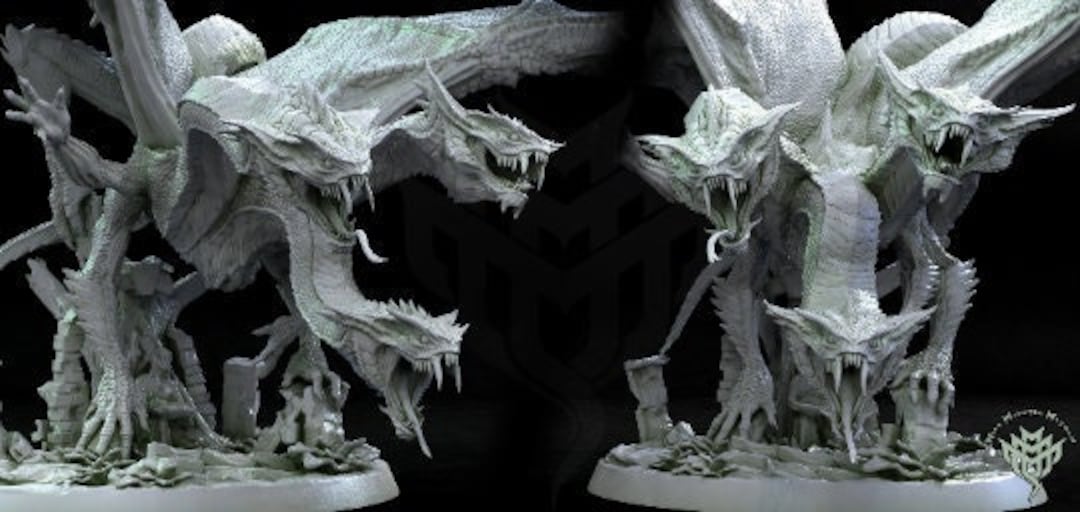 Hydra (head + Wing Options) \ 127mm Tall and 254mm Wingspan Fantasy ...
