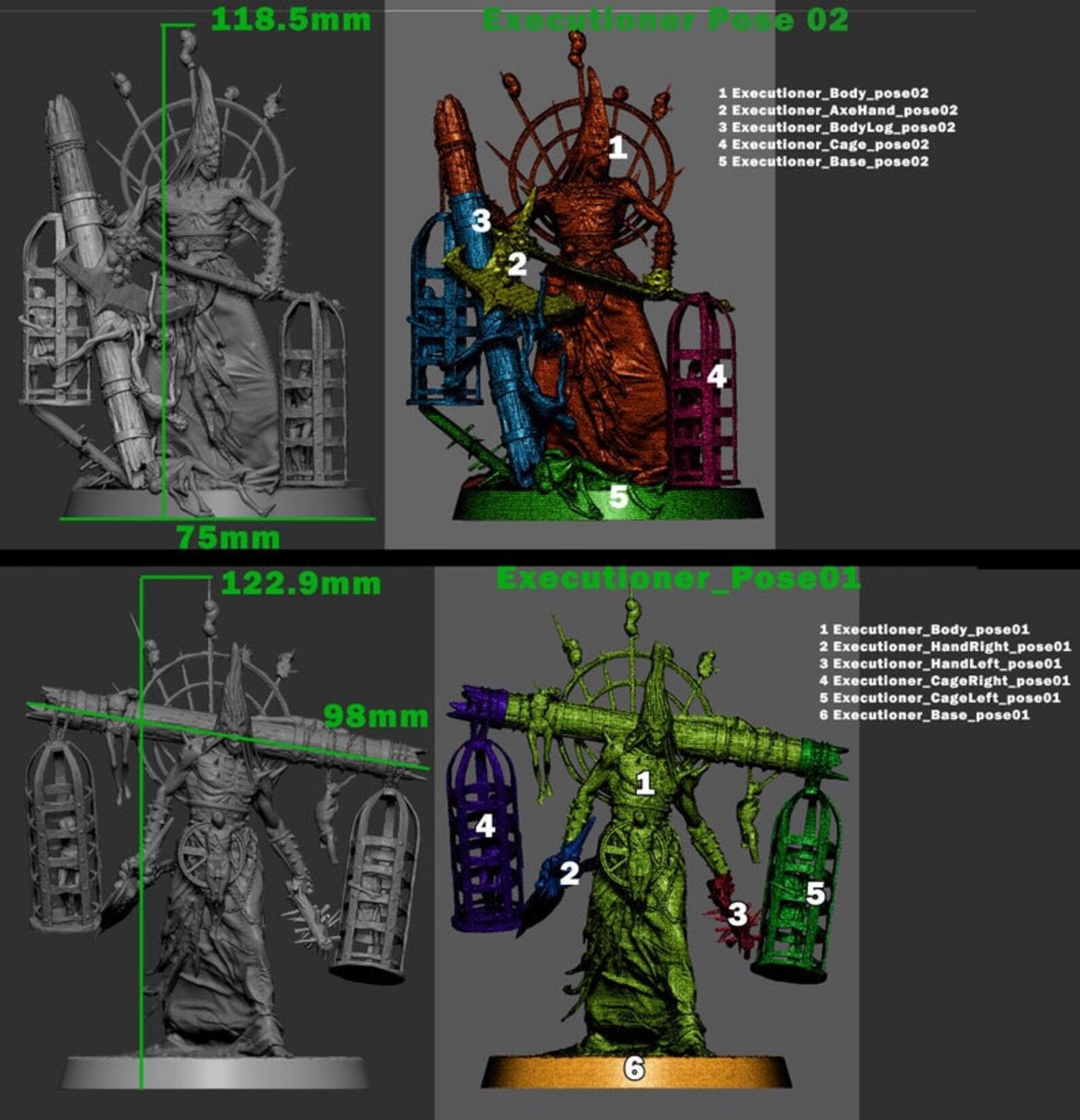 Executioner 2 Poses 120mm Fantasy Miniature Boss D&D - Etsy