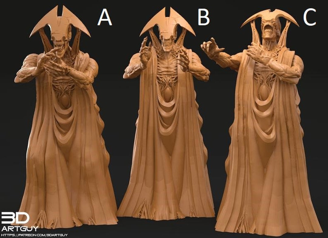 Dark Unity Undead Cultists (3 Poses) \ 52mm Fantasy Miniature \ 3D Art ...