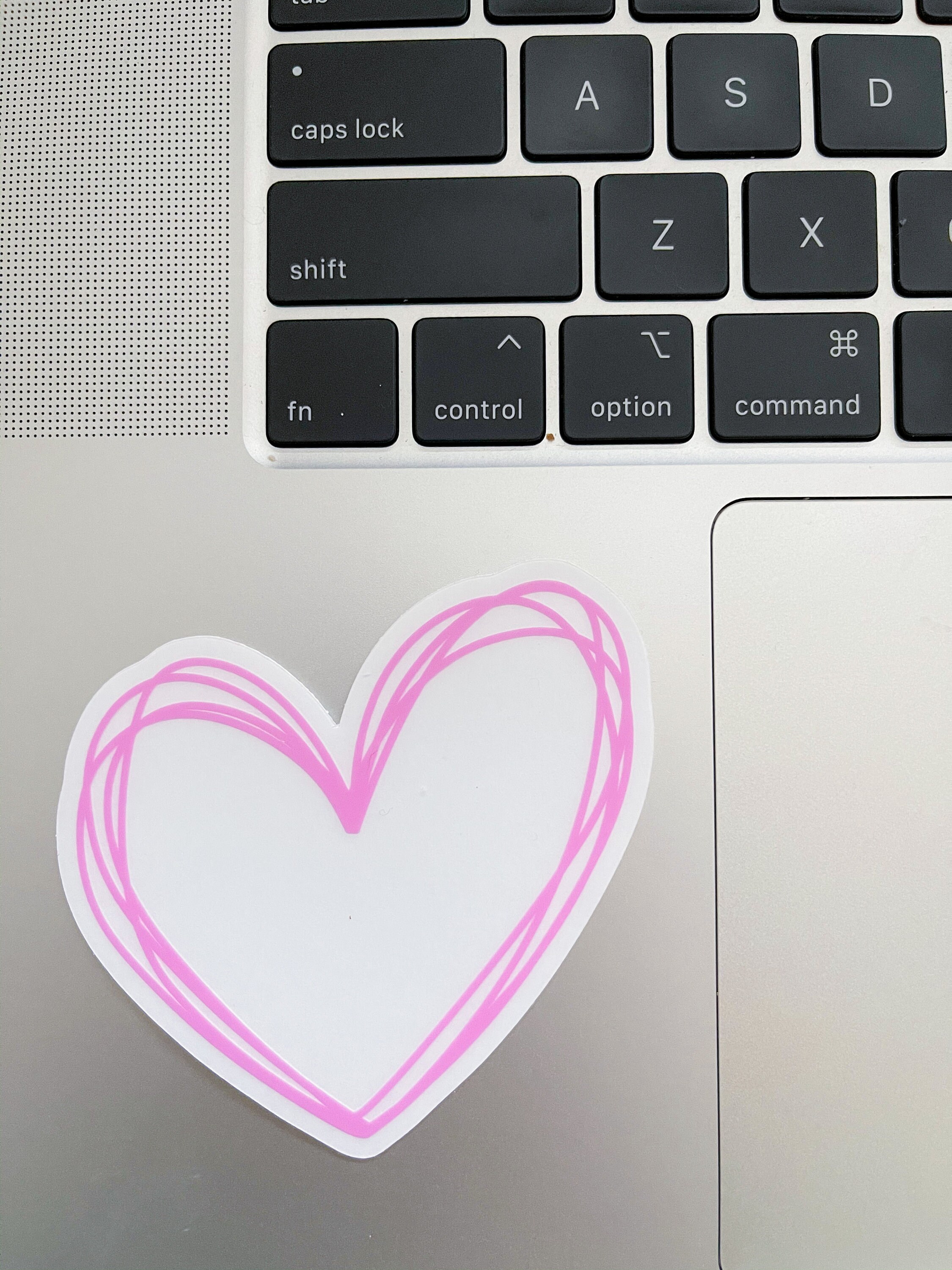 CLEAR Pink Heart Hand Drawn Sticker - Vinyl Sticker Decal - Etsy
