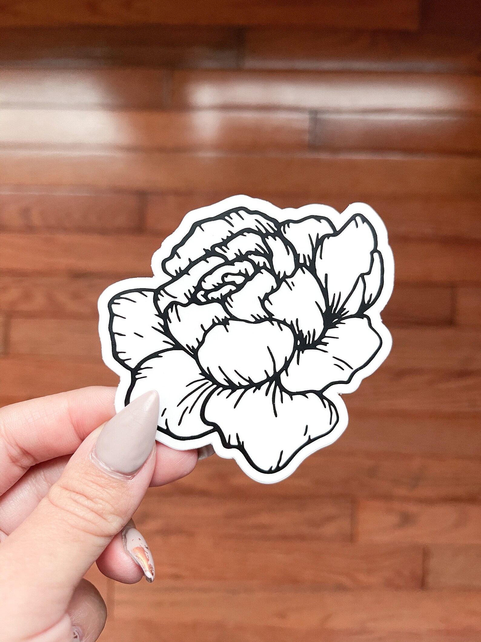 Peony Sticker Vinyl Sticker Decal - Etsy