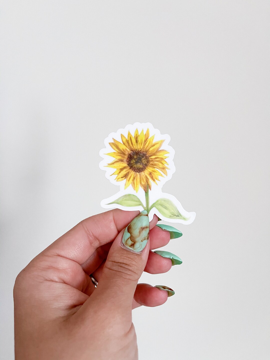 Watercolor Sunflower Sticker - Vinyl Sticker Decal - Etsy