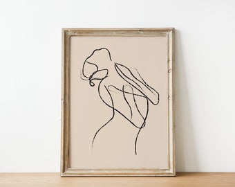 Woman Linework Art - Etsy