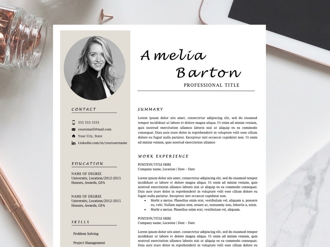 Personal CV Resume Template Modern Attractive Curriculum Vitae Resume ...