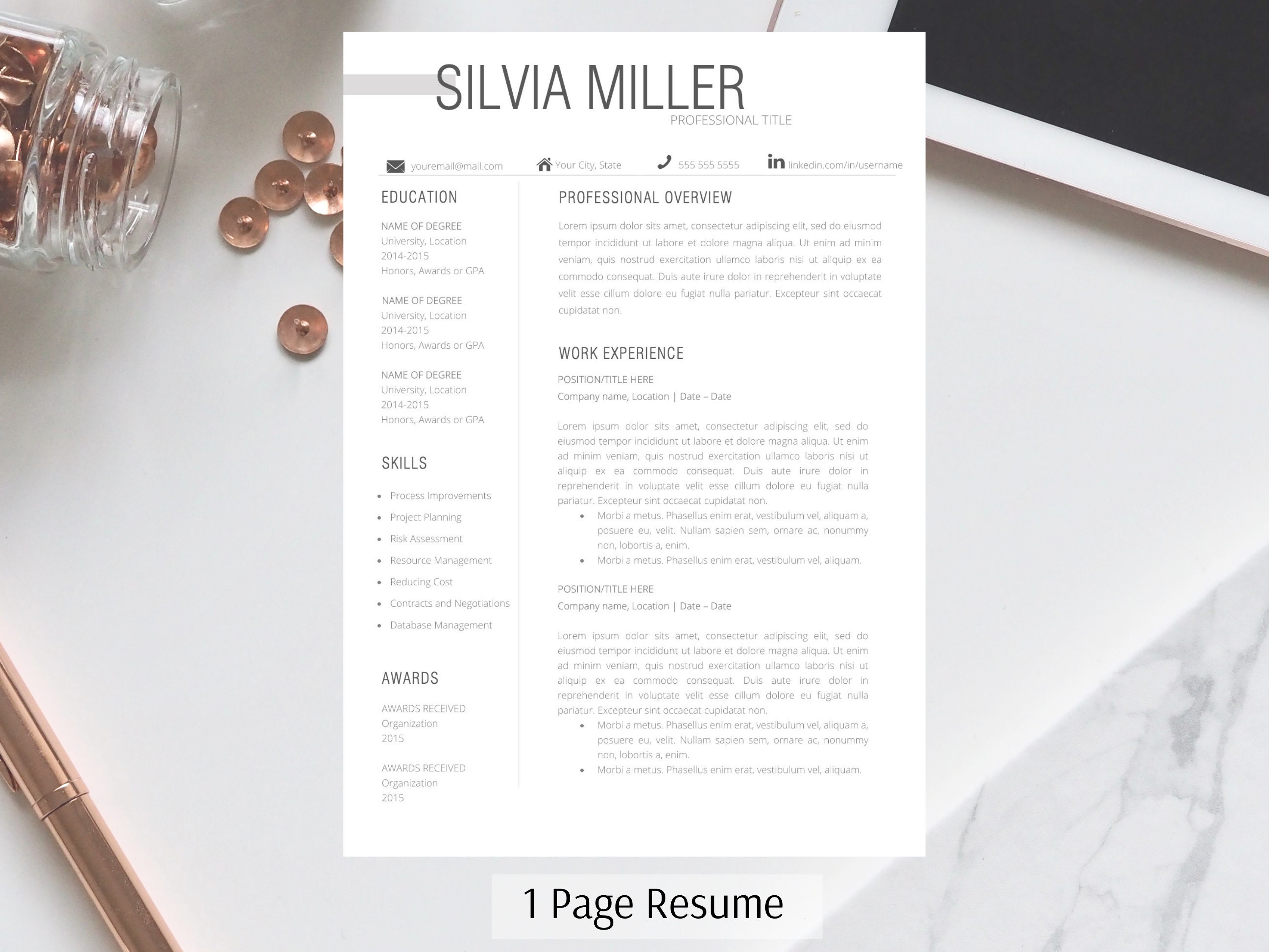 CV RESUME TEMPLATE Modern Cv Template Professional Resume | Etsy Canada