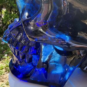 Titan Deep Blue Obsidian (glass) Handcarved Large Crystal Skull ...