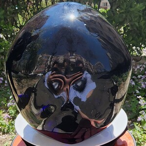 Titan Deep Blue Obsidian (glass) Handcarved Large Crystal Skull ...