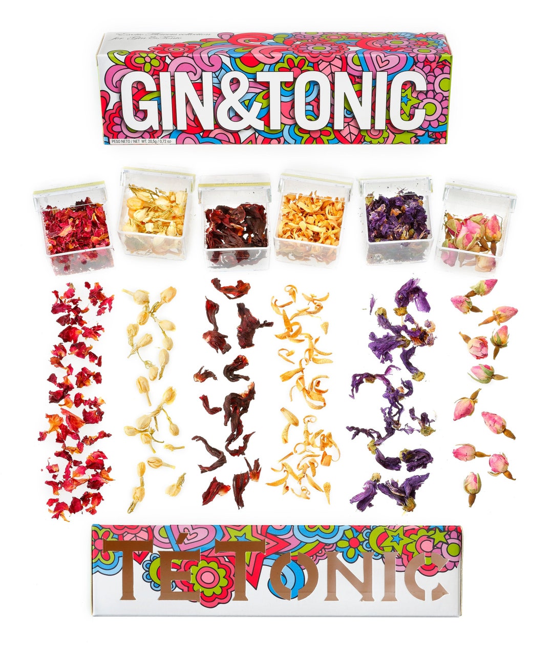 Te Tonic Gin and Tonic Box 6 Fresh Flower Botanicals for Gin Cocktail ...