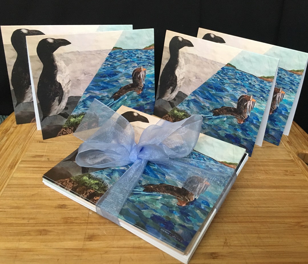 Aukward Birds Cards Set of 8 Collage Greeting Cards - Etsy