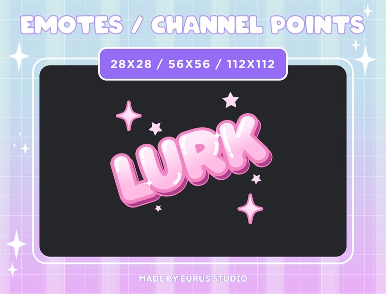 Pastel Pink Lurk Twitch Emote / Bit Badges / Rainbow / Emote / - Etsy
