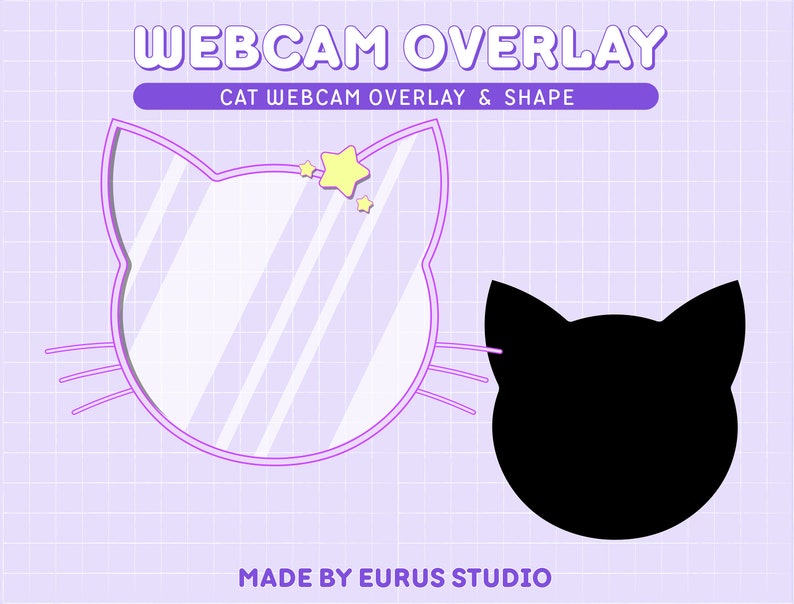Twitch Kitten Webcam Overlay / Stream Graphics / Cam Overlay / Kawaii ...