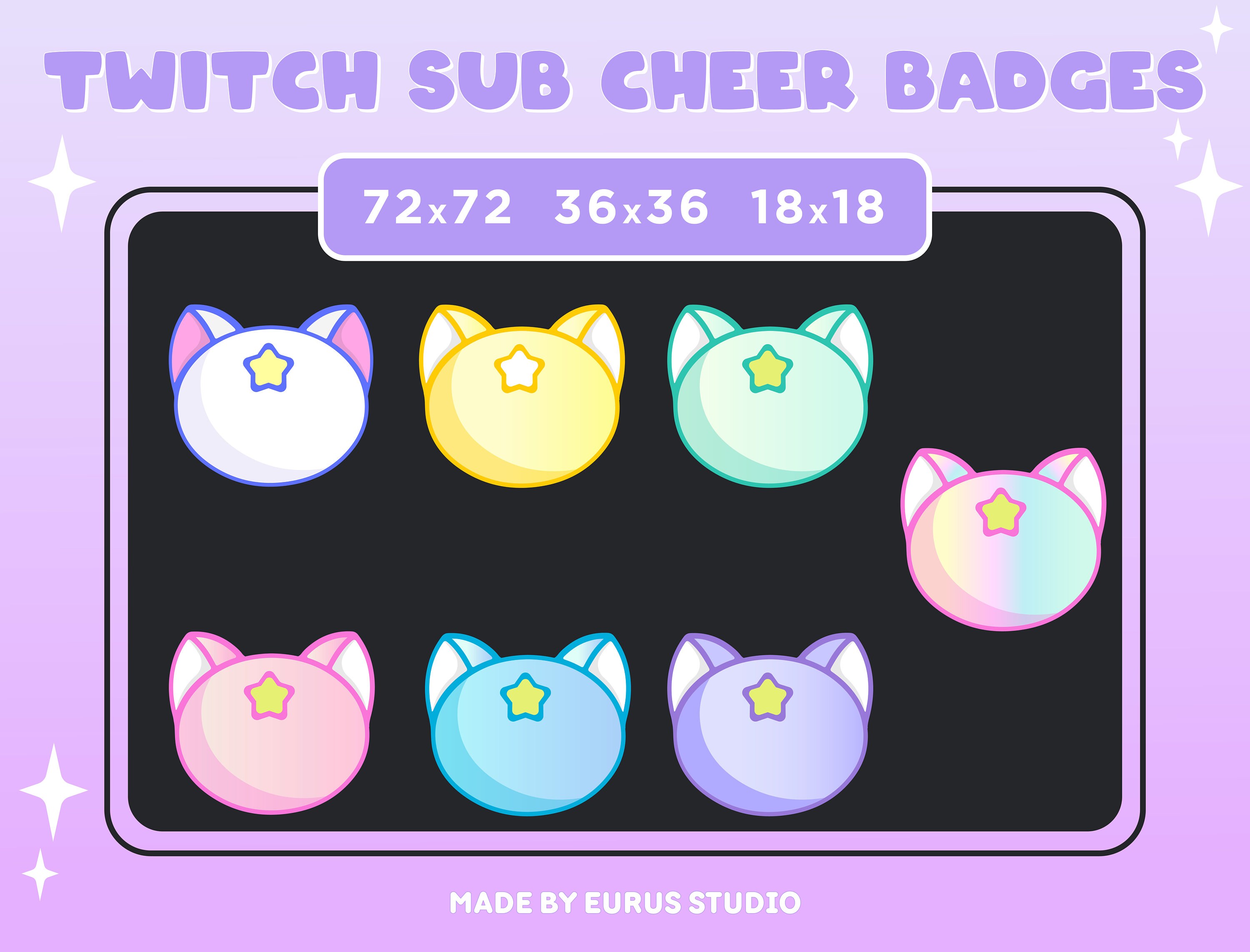 Twitch Badges Cute Star Kitty Collection / Bit Badges / - Etsy